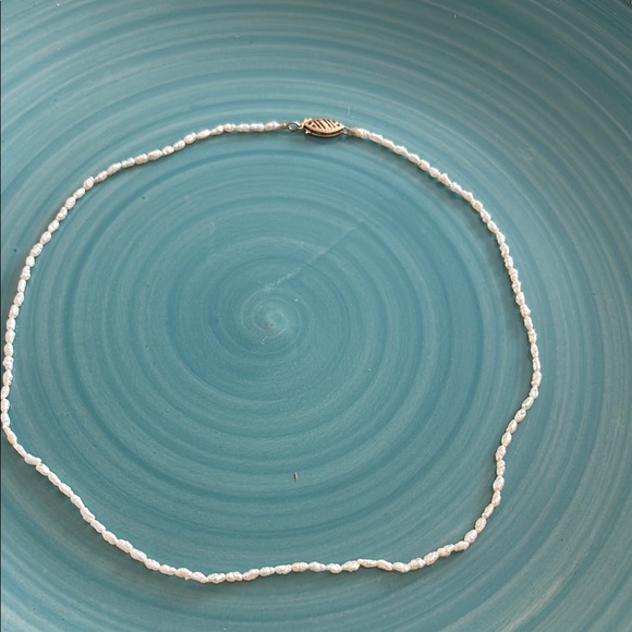 Jewelry | Elegant White Mini Perl Necklace With 14k Gold Clasp | Poshmark